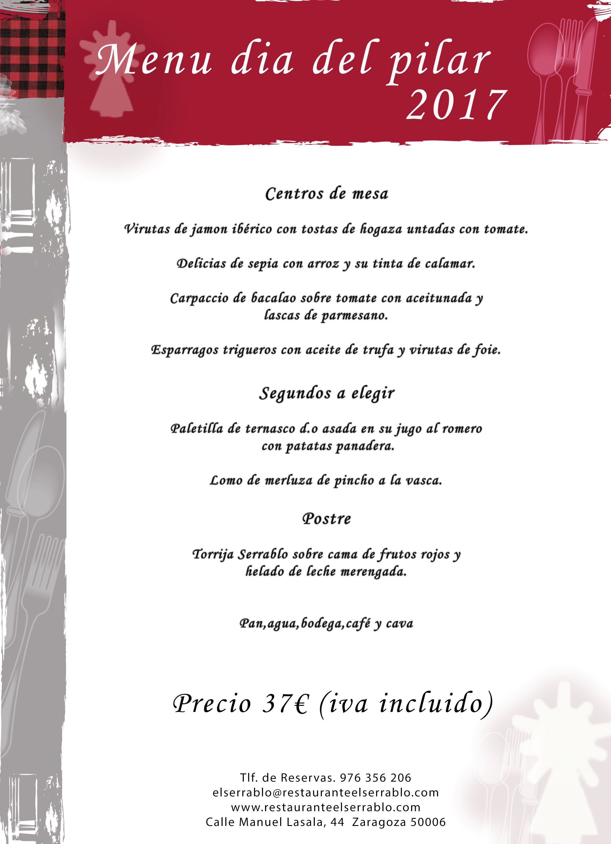 Especiales - Restaurante El Serrablo